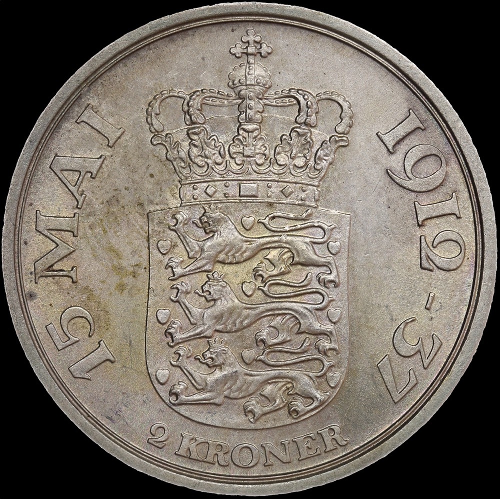Denmark 1937 Silver 2 Krone KM#830 Uncirculated | Sterling & Currency