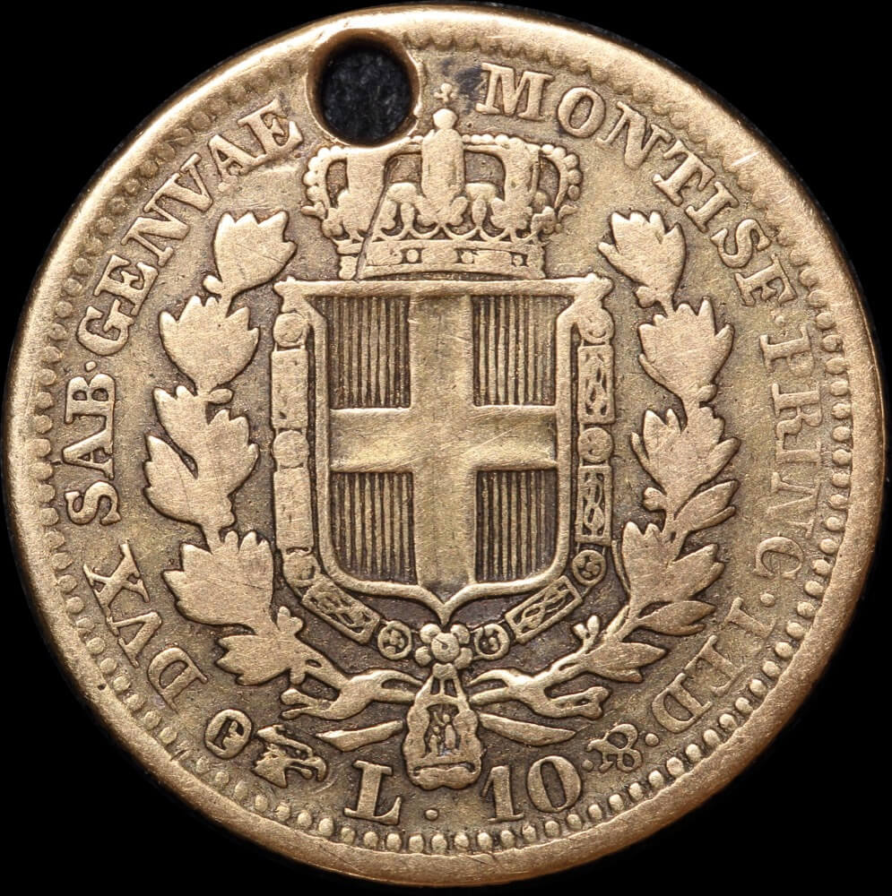 Italian States (Sardinia 1833 Gold 10 Lire Fine | Sterling & Currency