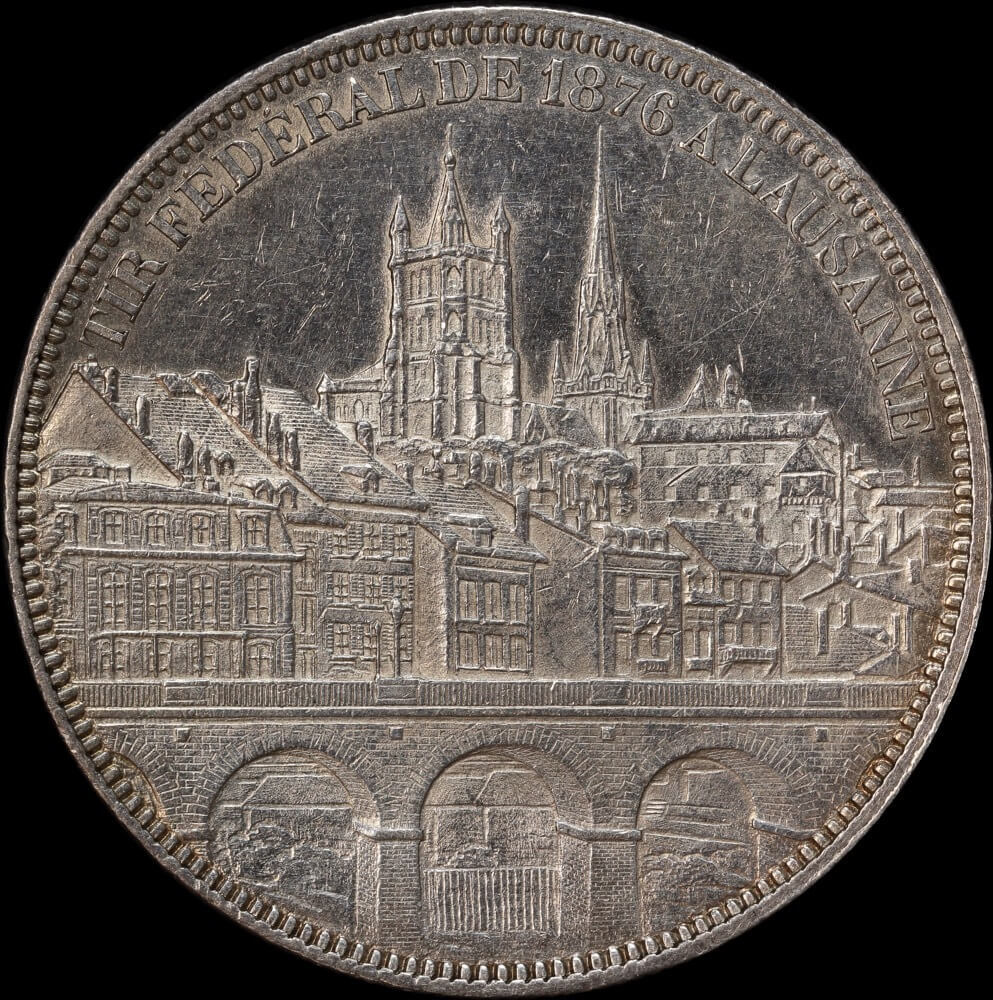 Switzerland 1876 Shooting Thaler - Lausanne GEF | Sterling & Currency