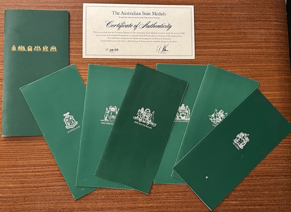 Set of 6 Silver Medallions State Medals | Sterling & Currency