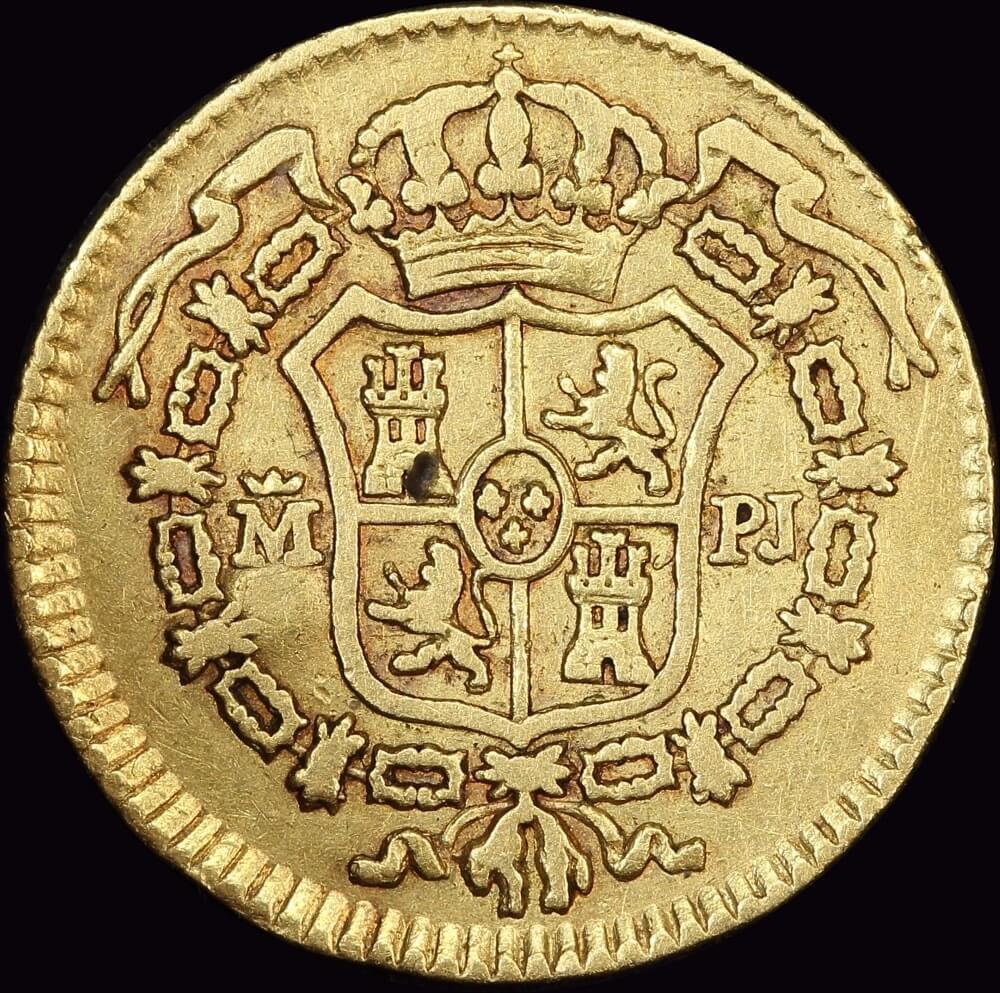 Spain 1775-PJ Gold 1/2 Escudo Good Fine | Sterling & Currency