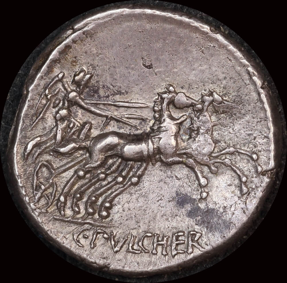 Rome 110 ~ 109 BC Pulcher Silver Denarius EF | Sterling & Currency