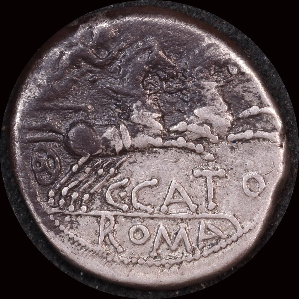 Ancient Rome 123 BC Cato Silver Denarius VF | Sterling & Currency