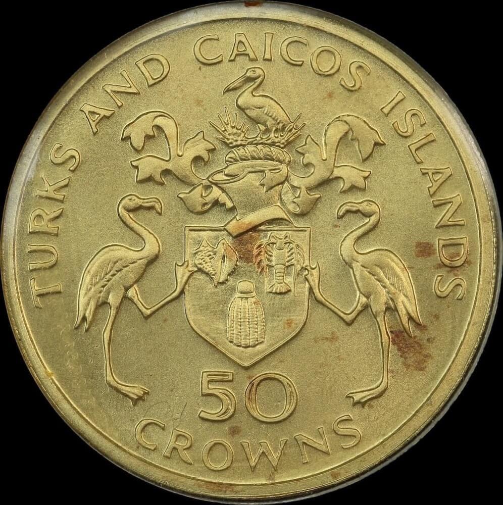 Turks and Caicos Islands 1974 Gold 50 Crown | Sterling & Currency