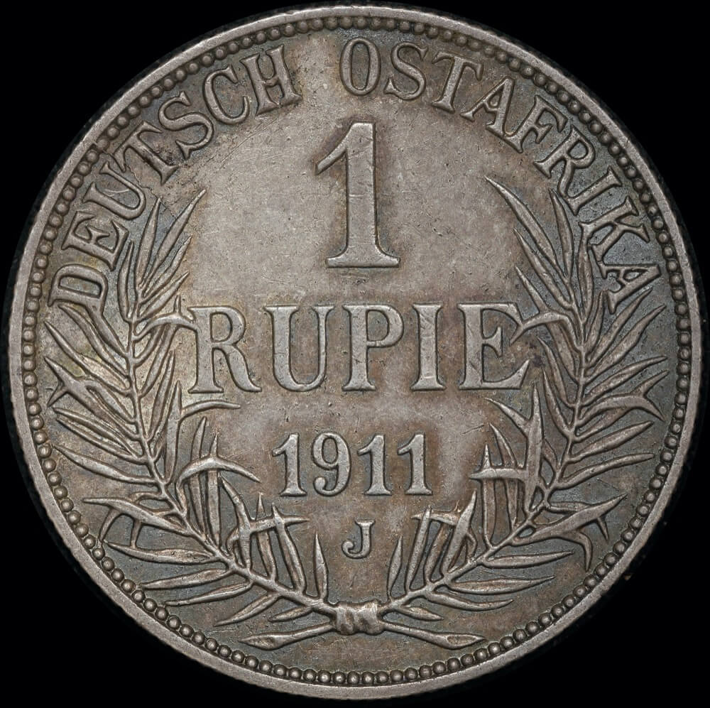 German East Africa 1911-J Silver 1 Rupie KM# 10 about EF | Sterling ...