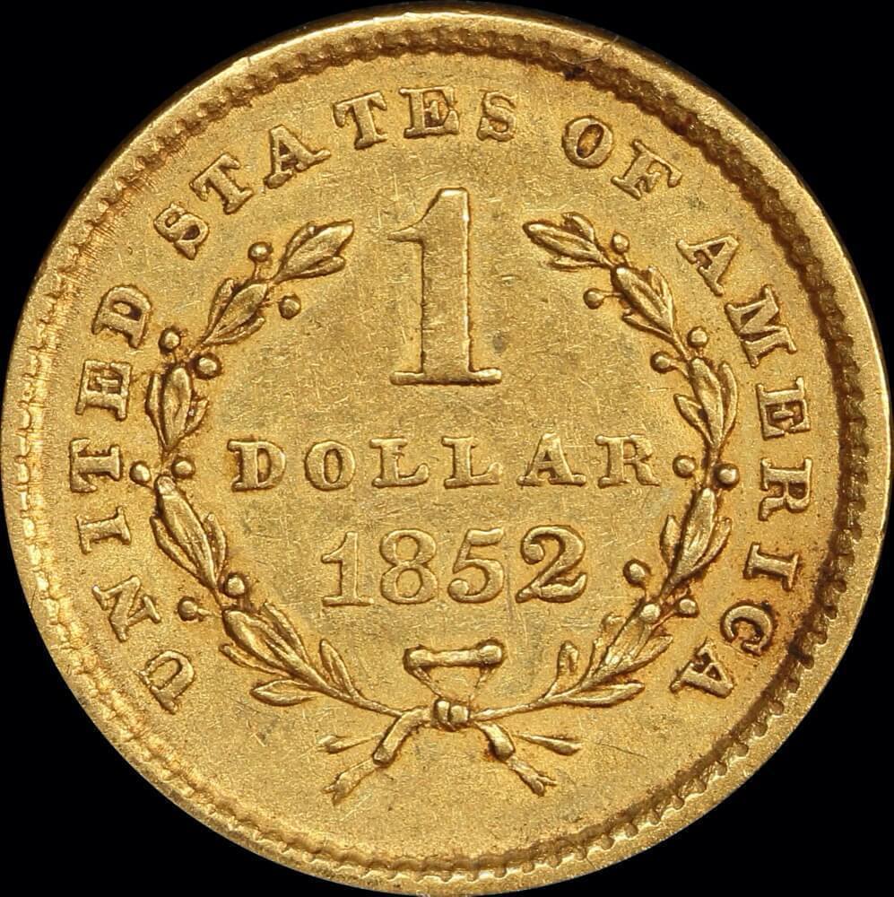 USA 1852 Gold Liberty Head Dollar KM# 73 EF | Sterling & Currency