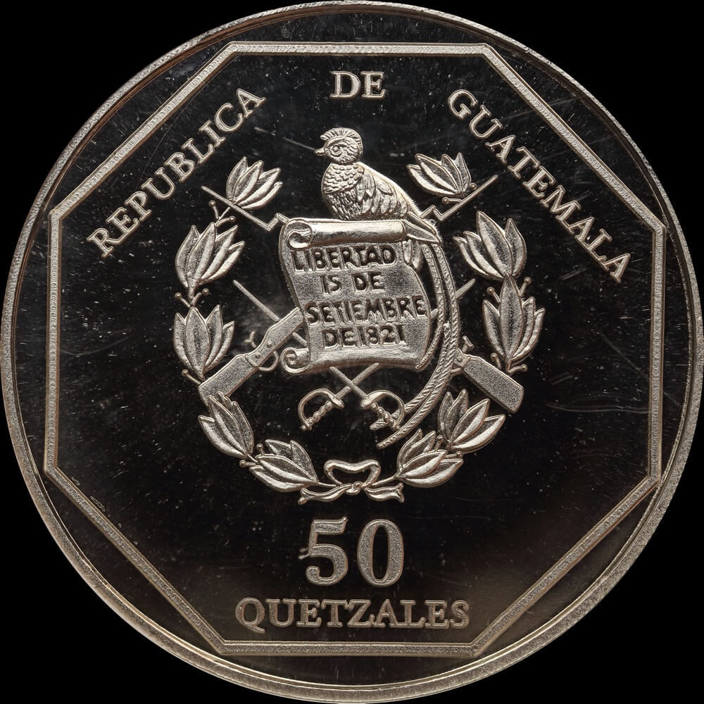 Guatemala 1995 Silver 50 Quetzales NGC PF68 | Sterling & Currency