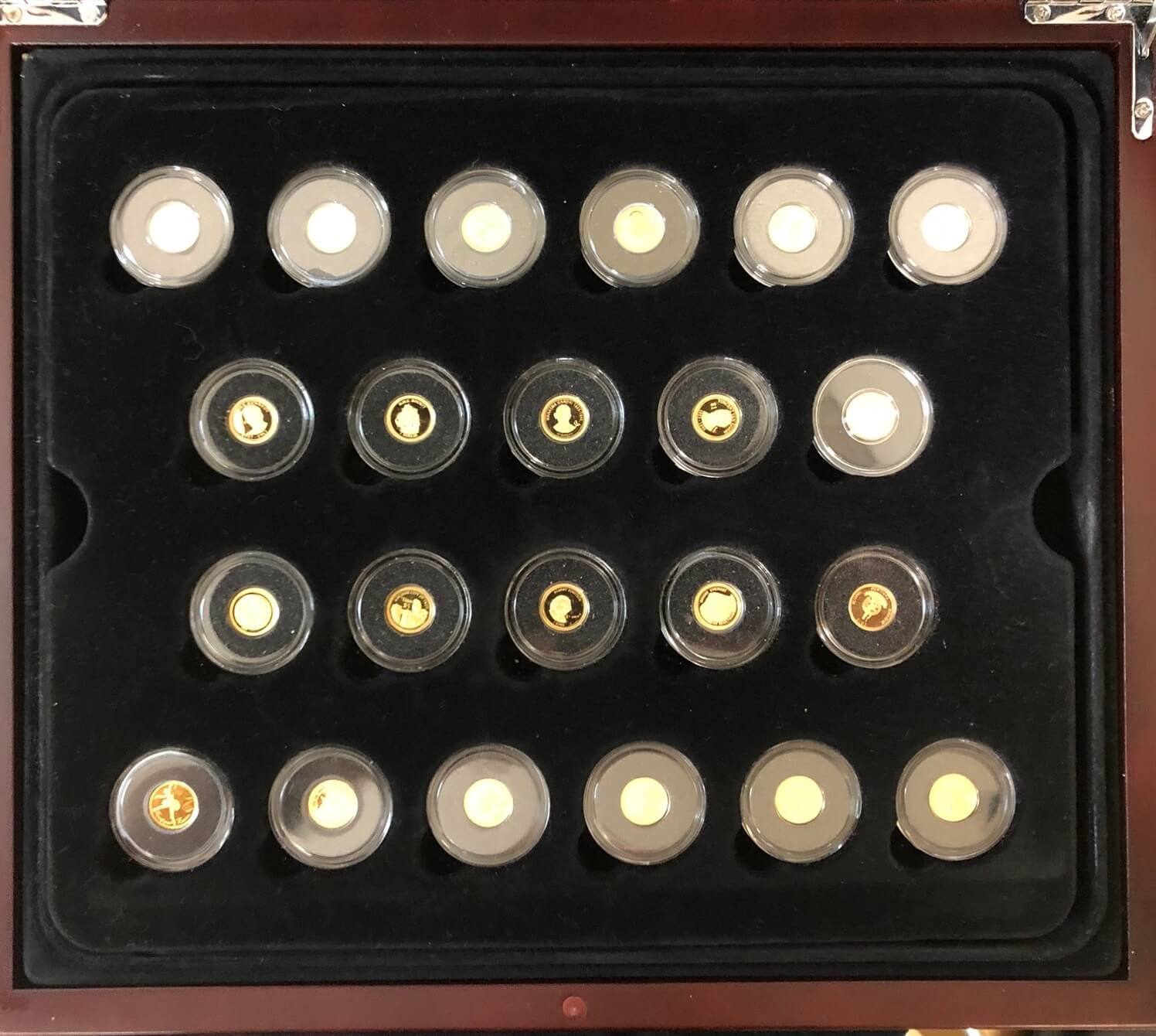 Series of 44 of the "Smallest Gold Coins in the | Sterling & Currency