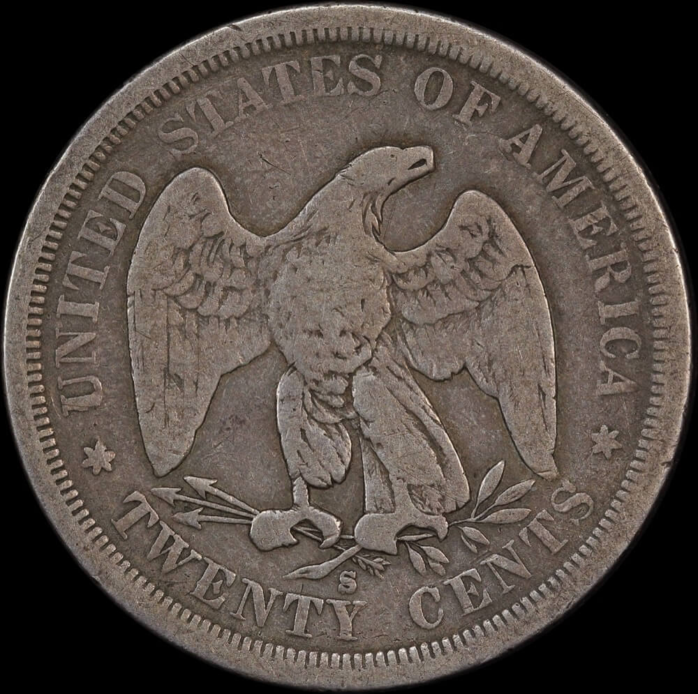 United States 1875-S Silver 20 Cents KM# 88 Fine | Sterling & Currency
