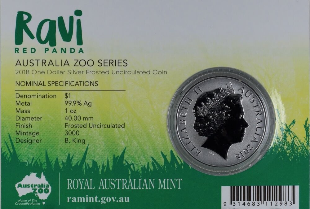 2018 Silver 1 Dollar Coin Australia Zoo - Ravi | Sterling & Currency