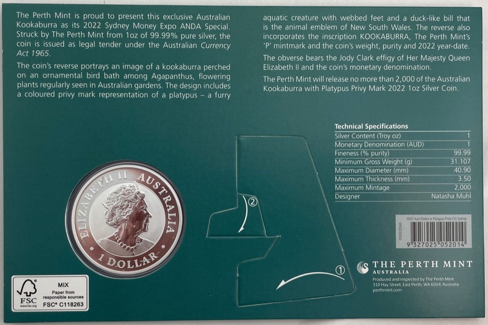 2022 Silver 1oz Kookaburra Sydney Money Expo | Sterling & Currency