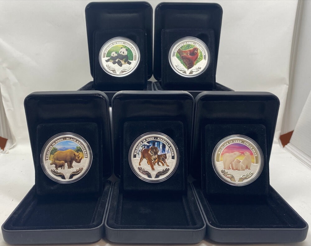 Tuvalu 2011-2012 Silver 1oz 5 Coin Set Wildlife | Sterling & Currency