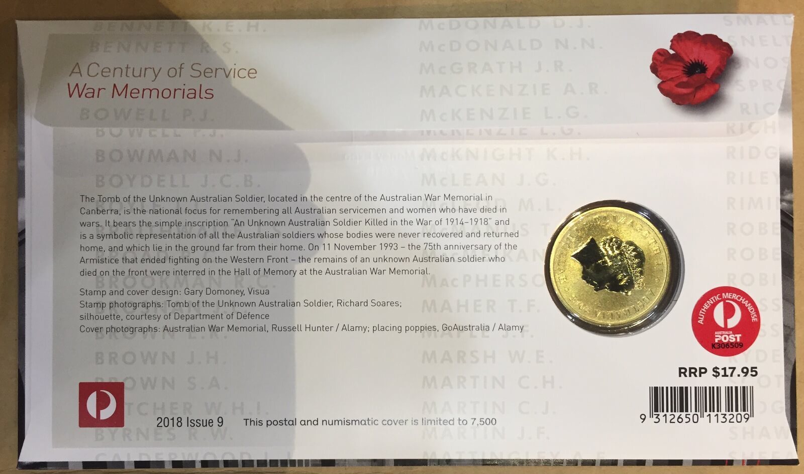 2018 $1 War Memorial PNC Brisbane ANDA | Sterling & Currency