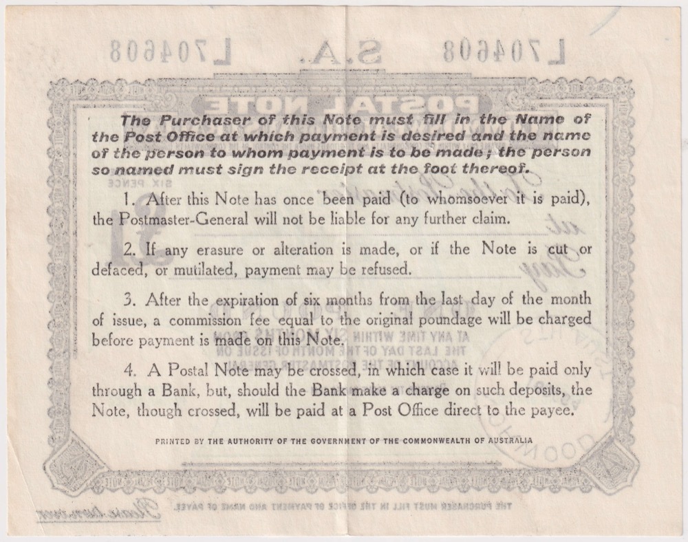 Australia One Pound Postal Note | Sterling & Currency