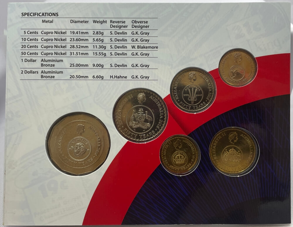 Australia 2016 Unc Coin Set 50 Years of | Sterling & Currency