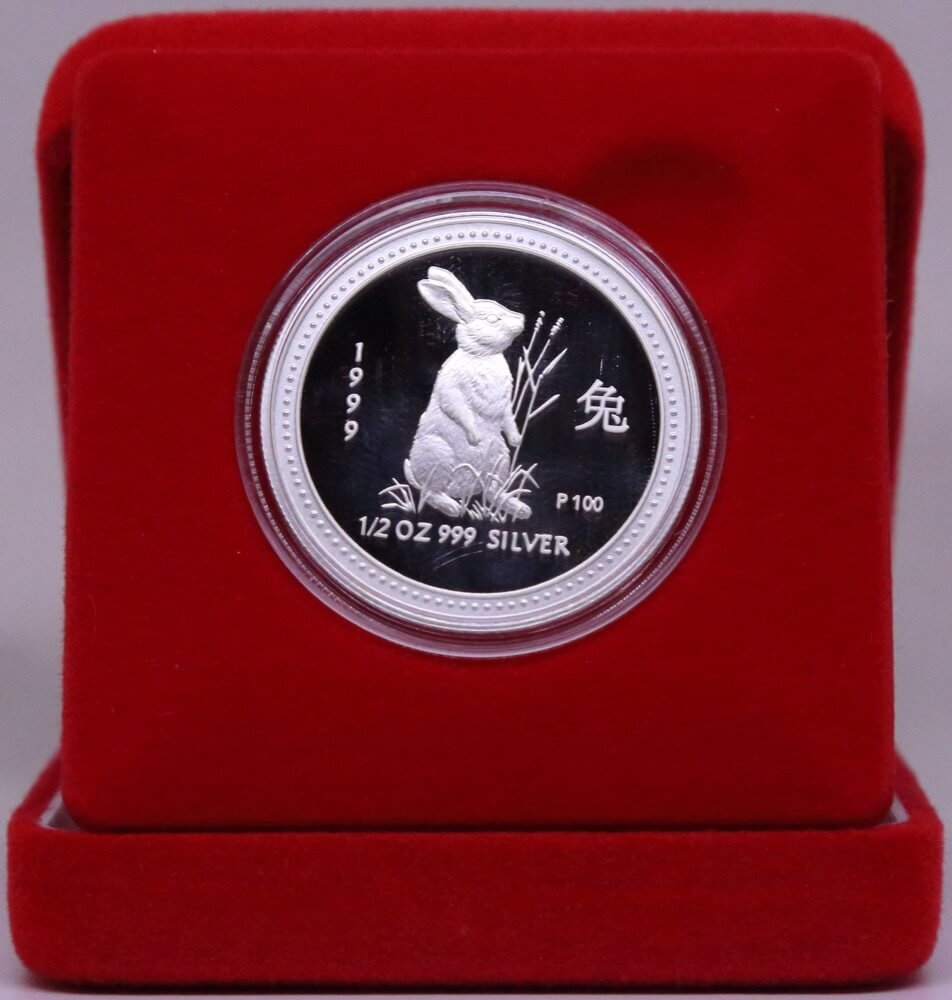 1999 Silver Lunar 1/2oz Proof Coin Rabbit | Sterling & Currency