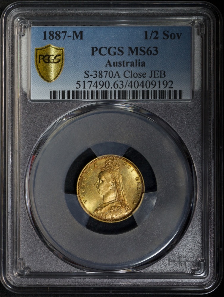 1887 M Jubilee Head Half Sovereign PCGS MS63 | Sterling & Currency