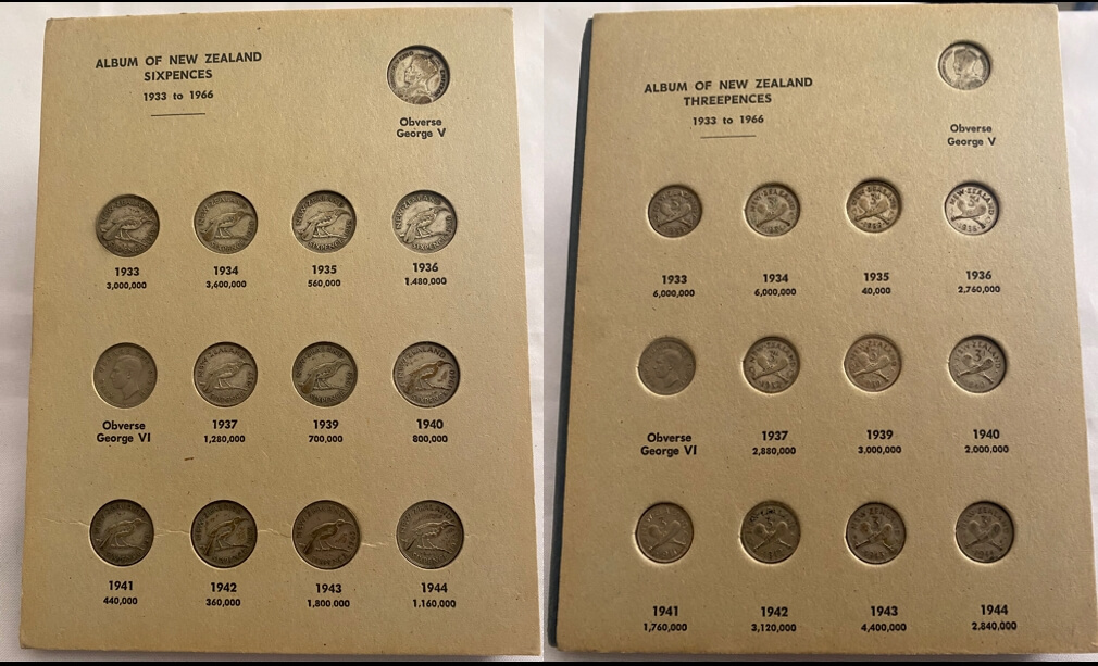 NZ 1933 - 1967 Set of Pre-Decimal Coins | Sterling & Currency