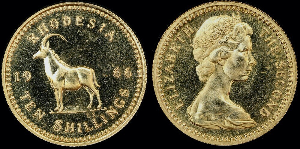 Rhodesia 1966 Gold Proof 3 Coin Set in Case | Sterling & Currency