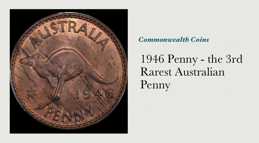 1946 Penny The 3rd Rarest Australian Penny Sterling Currency 1946 Penny The 3rd Rarest Australian Penny Sterling Currency